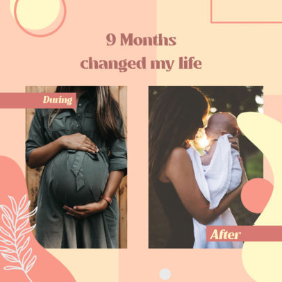Placeit - Maternity-Themed Instagram Post Template with Before and ...