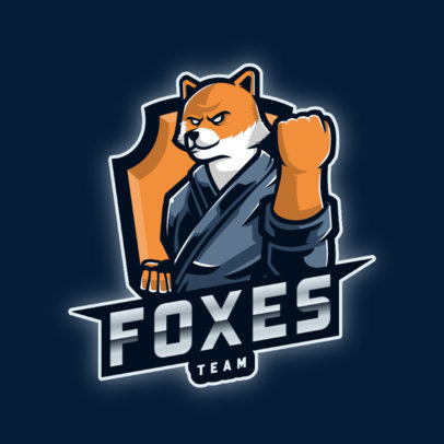 Placeit - Team Logo Maker Featuring a Humanoid Fox Fighter