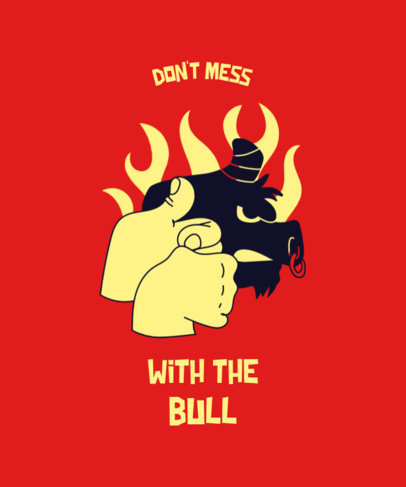 Placeit - T-Shirt Design Creator with a Bull Hand Shadow Figure ...