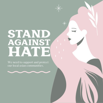 Placeit - Illustrated Instagram Post Template With a Stop APPI Hate Quote