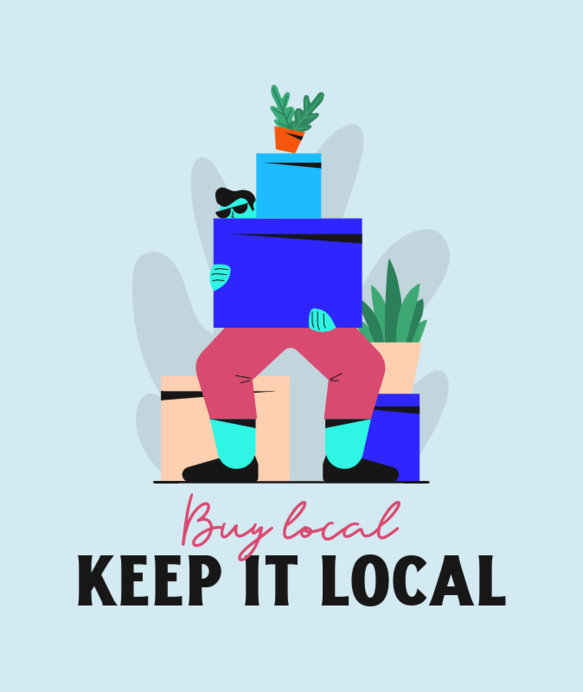 Placeit - Tote Bag Design Generator for Shop Local Campaigns Featuring ...
