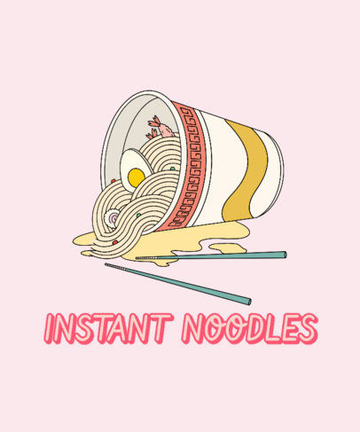 Placeit - T-Shirt Design Creator with an Illustration of Instant Noodles