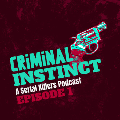 Placeit - True Crime Podcast Cover Maker With a Revolver Illustration