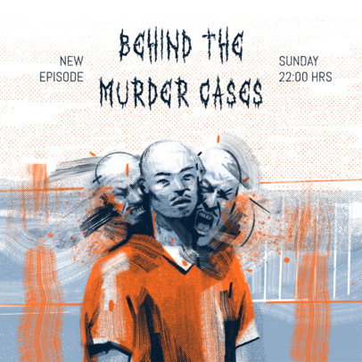 Placeit - Podcast Cover Maker Featuring a Grunge Design for a Murder ...