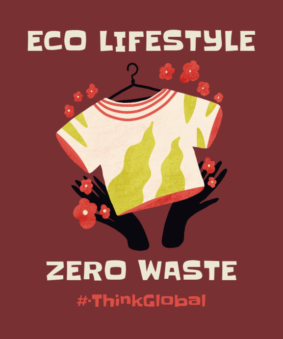 Placeit - T-Shirt Design Maker for a Zero Waste Campaign Featuring ...