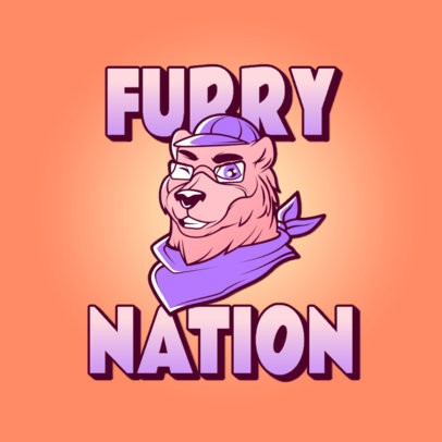 Placeit - Logo Maker for Gamers Featuring Illustrated Furry Characters