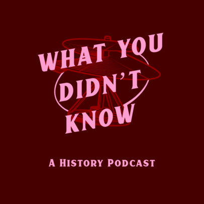 Placeit - Podcast Cover Design Template for a History-Themed Show