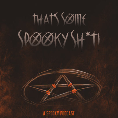 Placeit - Cover Creator for a Horror Podcast Featuring a Pentagram Graphic