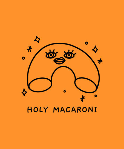 Placeit - T-Shirt Design Maker Featuring a Weird Macaroni Cartoon