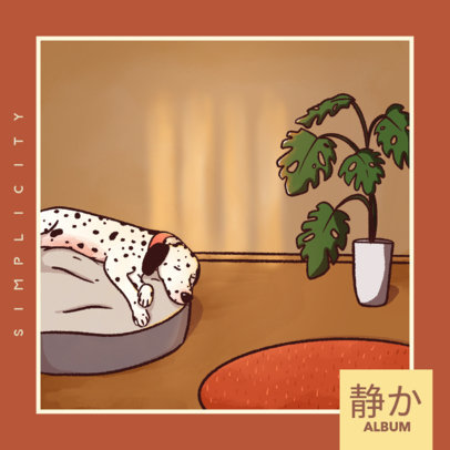 Placeit - Lofi Hip Hop Album Cover Maker With a Chill Dog Illustration