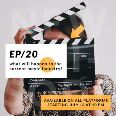 Placeit - Instagram Post Template to Promote a Cinema-Themed Podcast