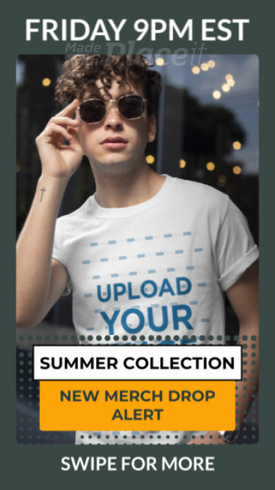 Placeit - T-Shirt Video of a Young Man Promoting a New Apparel Collection