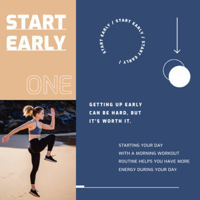 Placeit - Instagram Post Creator Suggesting Working Out Early