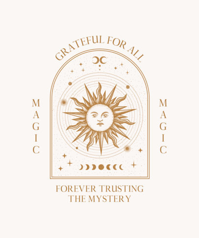Placeit - Mystical T-Shirt Design Template with a Bohemian Style