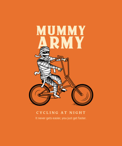 Placeit - T-Shirt Design Maker Featuring a Mummy on a Bike