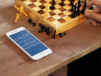 Placeit - Mockup of an iPhone 6 at a Chess Game