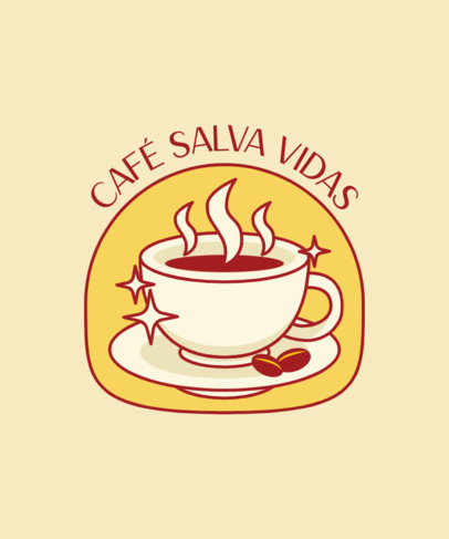 Placeit - T-Shirt Design Generator Featuring a Quote About Coffee