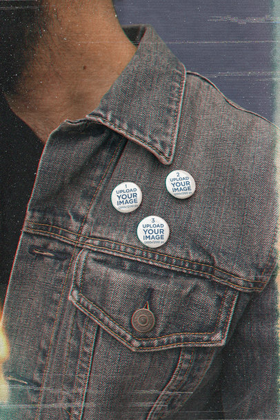 Placeit - Print Mockup of Three Little Buttons on a Denim Garment