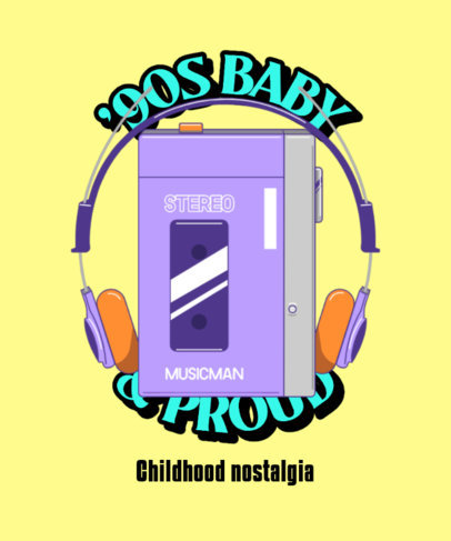 Placeit - Illustrated T-Shirt Design Maker Featuring 90s Gadgets