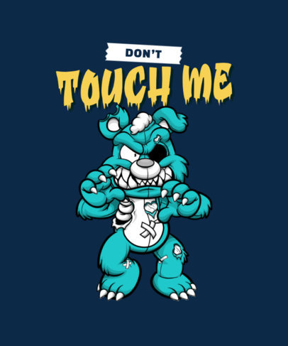 Placeit - T-Shirt Design Template with a Psycho Teddy Bear Character