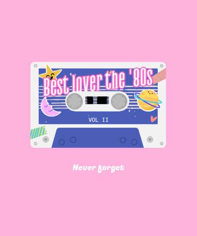 Placeit - T-Shirt Design Generator with an 80's Music Cassette Graphic