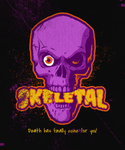 Placeit - T-Shirt Design Generator with a Horrific Skull Graphic