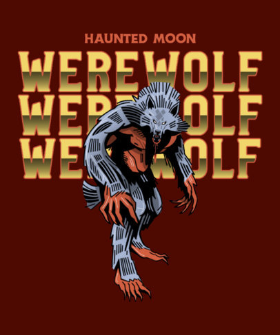 Placeit - Cool T-Shirt Design Maker Featuring a Terrifying Werewolf