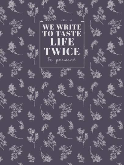 Placeit - Notebook Cover Creator With Plant Graphics and Quotes