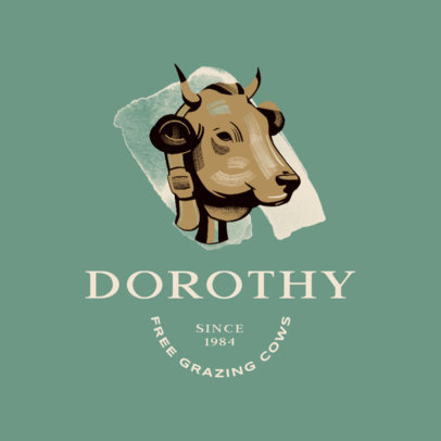 Placeit - Logo Generator for a Free Grazing Cows Farmer