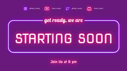 Placeit - Starting Soon Screen Generator With a Neon Lights Aesthetic
