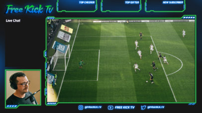 Placeit - Soccer-Themed Twitch Overlay Maker for a Just Chatting Streamer