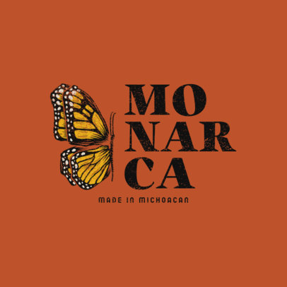 Placeit - Tequila Logo Template Featuring a Monarch Butterfly Graphic