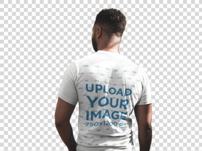 Placeit - Transparent Back View Tshirt Mockup of a Man Facing a House ...