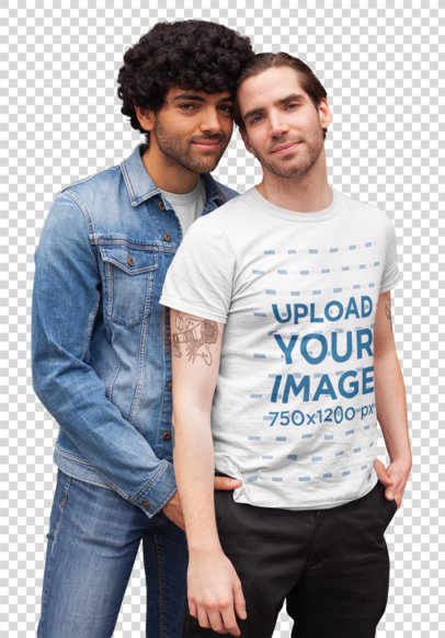 Placeit - Transparent T-Shirt Mockup of a LGBT Man Posing with His ...