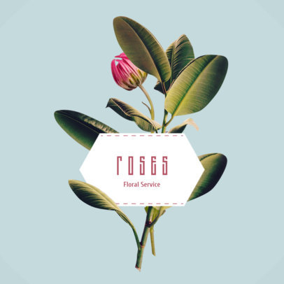 Placeit - Florist Service Logo Template with a Minimalistic Layout