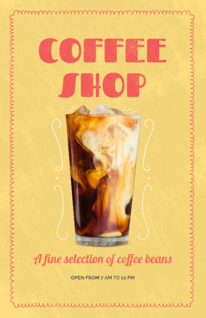 Placeit - Online Flyer Design Generator Featuring an Iced Coffee Clipart