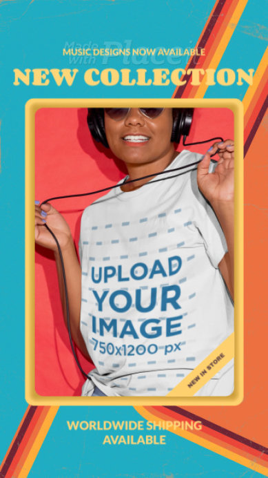 Placeit - T-Shirt Video For a New Music-Themed Clothing Collection