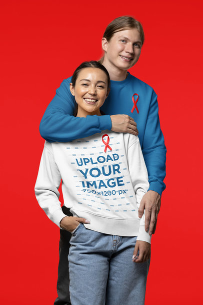 Placeit - World AIDS Day-Themed Sweatshirt Mockup of a Woman Receiving ...