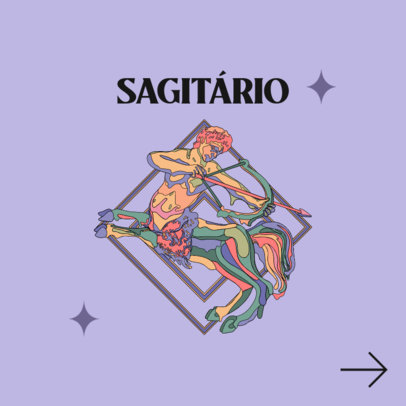 Placeit - Instagram Post Design Template for a Sagittarius Horoscope