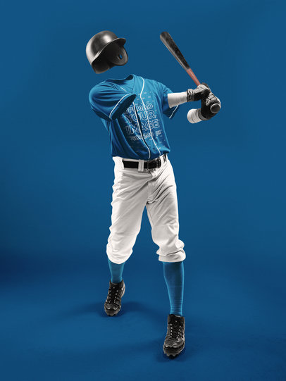 Placeit - Baseball Uniform Builder - Invisible Man Swinging the Bat