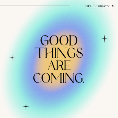 Placeit - Instagram Post Template With a Positive Quote and a Blurred ...