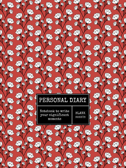 Placeit - Elegant Notebook Cover Design Maker With a Floral Pattern