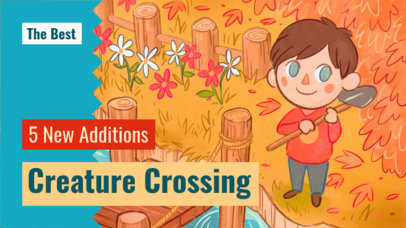 Placeit - YouTube Thumbnail Creator with an Animal Crossing-Themed Backdrop