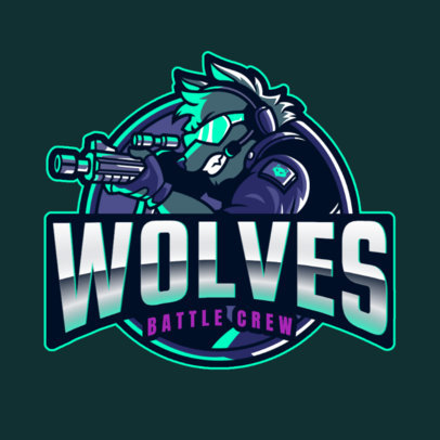 Placeit - Logo Maker for an Airsoft Team Featuring a Wolf Shooting