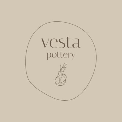Placeit - Logo Maker Template for a Pottery Brand Featuring a Plant Pot ...