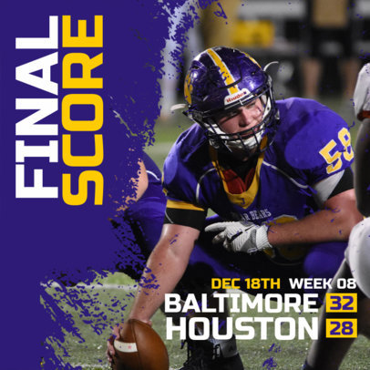 Placeit - Instagram Post Template Featuring Football Game Scoreboards