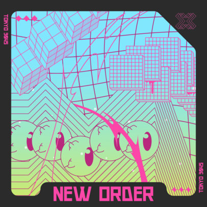 Placeit - Y2K-Themed Album Cover Maker with a Colorful Layout