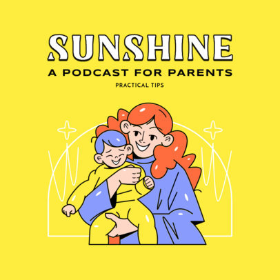 Placeit - Podcast Cover Maker With a Parenting Theme Featuring a Mother ...