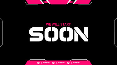 Placeit - Futuristic Twitch Starting Soon Screen Creator with a Neon Theme