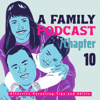 Placeit - Cover Maker for a Parenting Podcast Featuring an Illustration ...